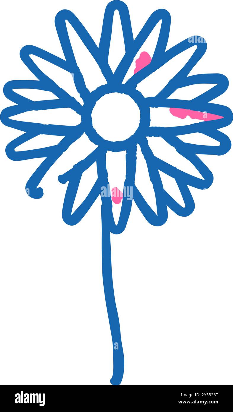 daisy flower icon doodle illustration Stock Vector Image & Art - Alamy