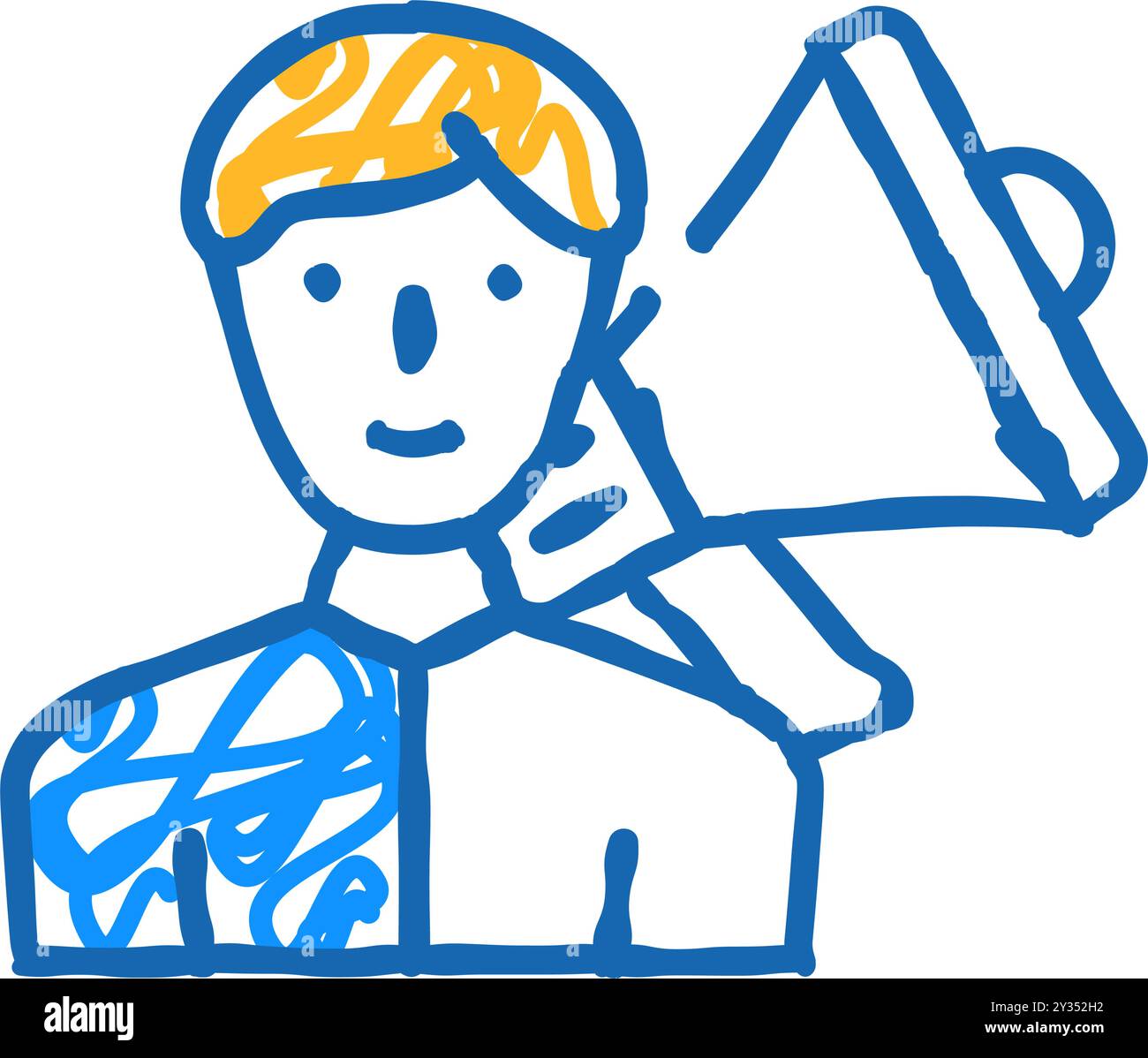 megaphone advertising occupation icon doodle illustration Stock Vector ...