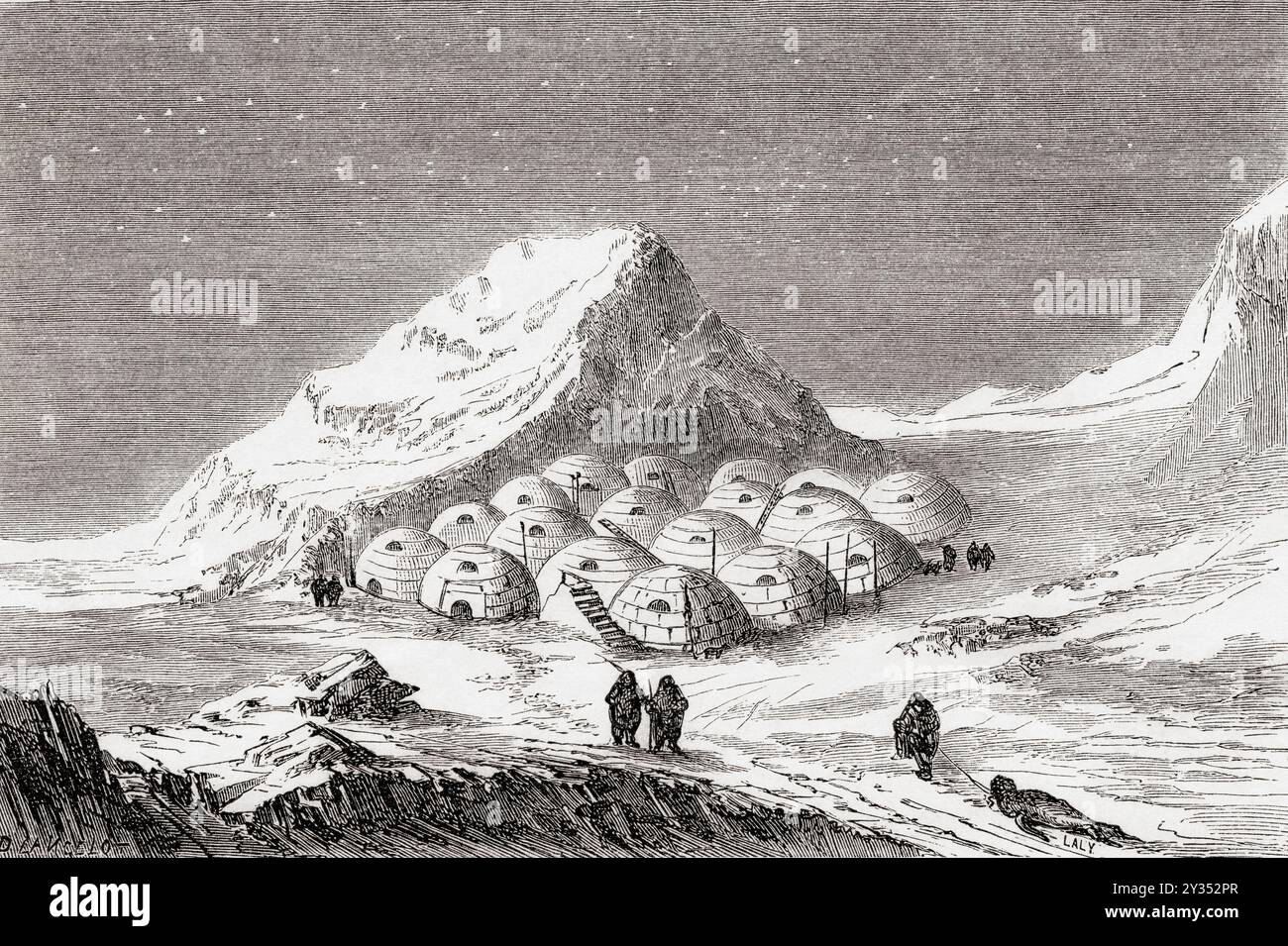 An Eskimo winter village. From Le Tour du Monde, published Paris, 1860 ...