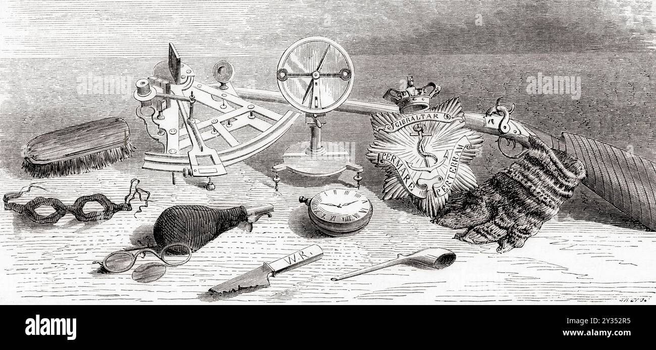 Diverse objects from Franklin's Lost Expedition, 1845 - 1847. From Le ...