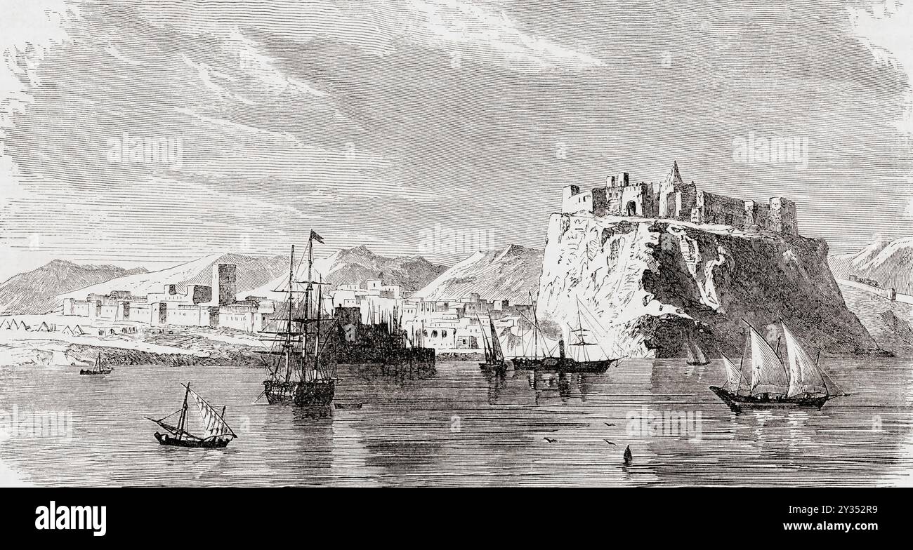 19th century scene representing both the old Salé, formerly a pirate ...