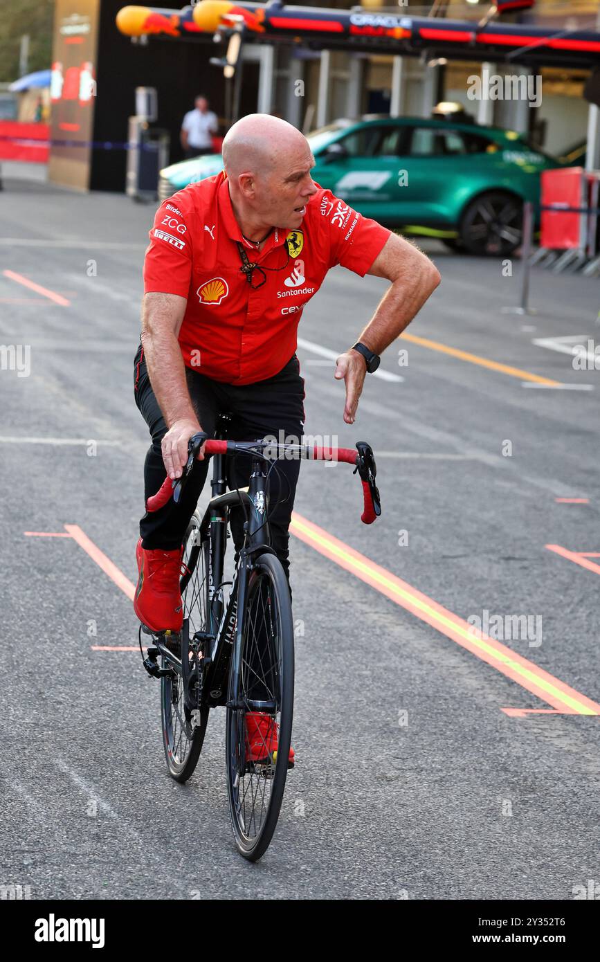 Baku, Azerbaijan. 12th Sep, 2024. Jock Clear (GBR) Ferrari Senior Performance Engineer. 12.09. ...