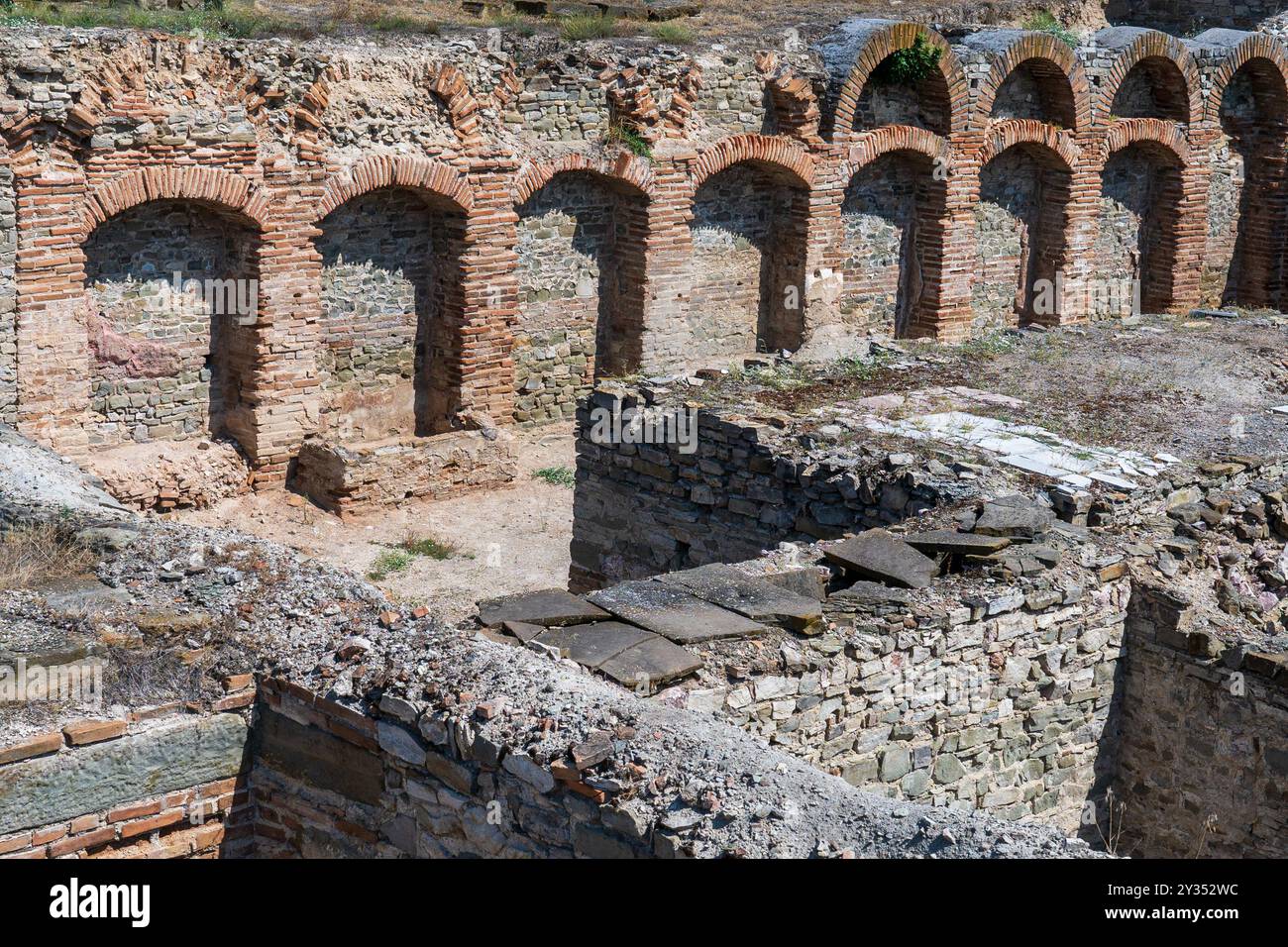 Arch Framed Wall: Remains of Ancient Macedonian City , Stobi 359 BC ...
