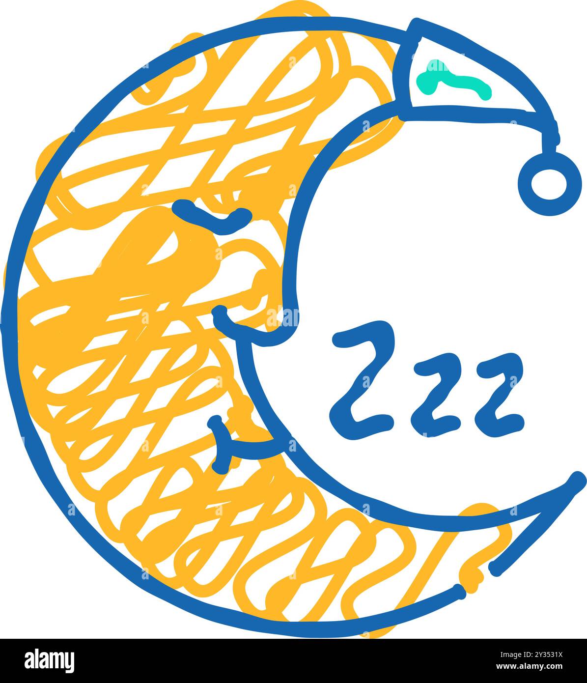 moon sleeping icon doodle illustration Stock Vector Image & Art - Alamy