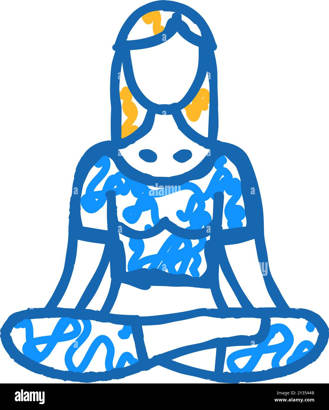 mindfulness meditation icon doodle illustration Stock Vector Image ...