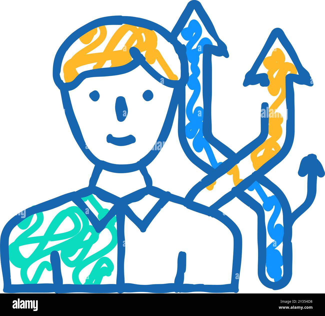 different directions of sales icon doodle illustration Stock Vector ...