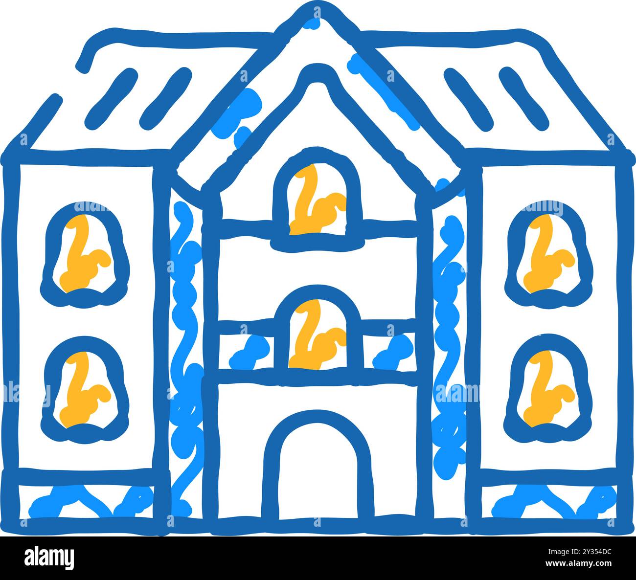 school building icon doodle illustration Stock Vector Image & Art - Alamy