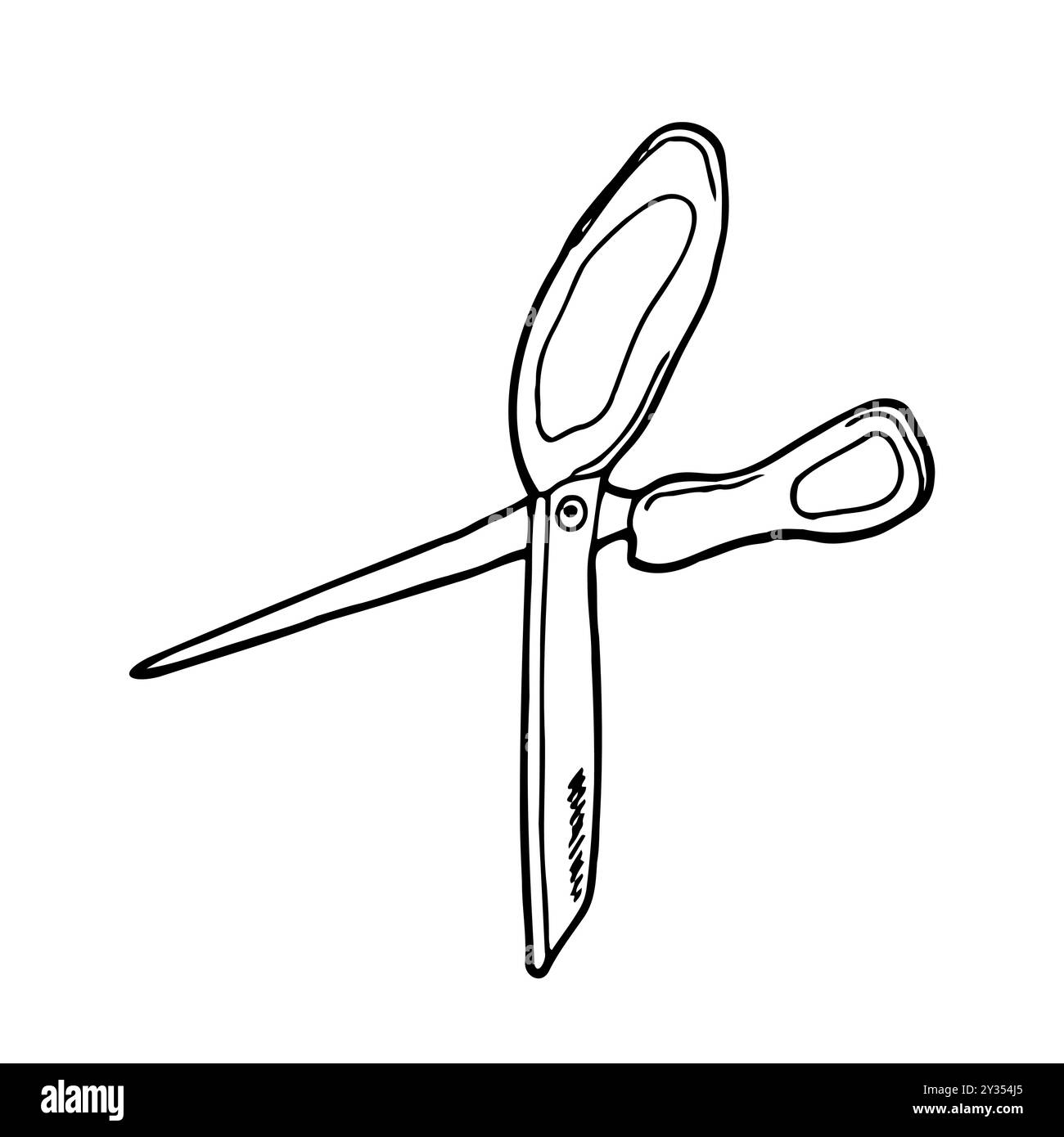 Doodle stationery scissor icon in vector. Hand drawn scissor icon in ...