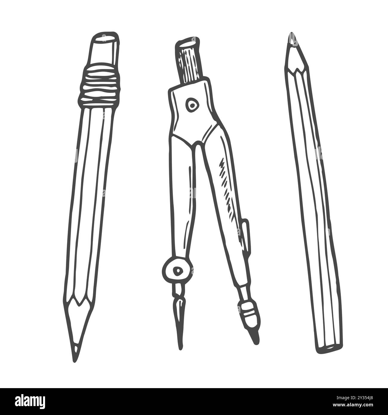 Hand compass circle engraving Stock Vector Images - Alamy