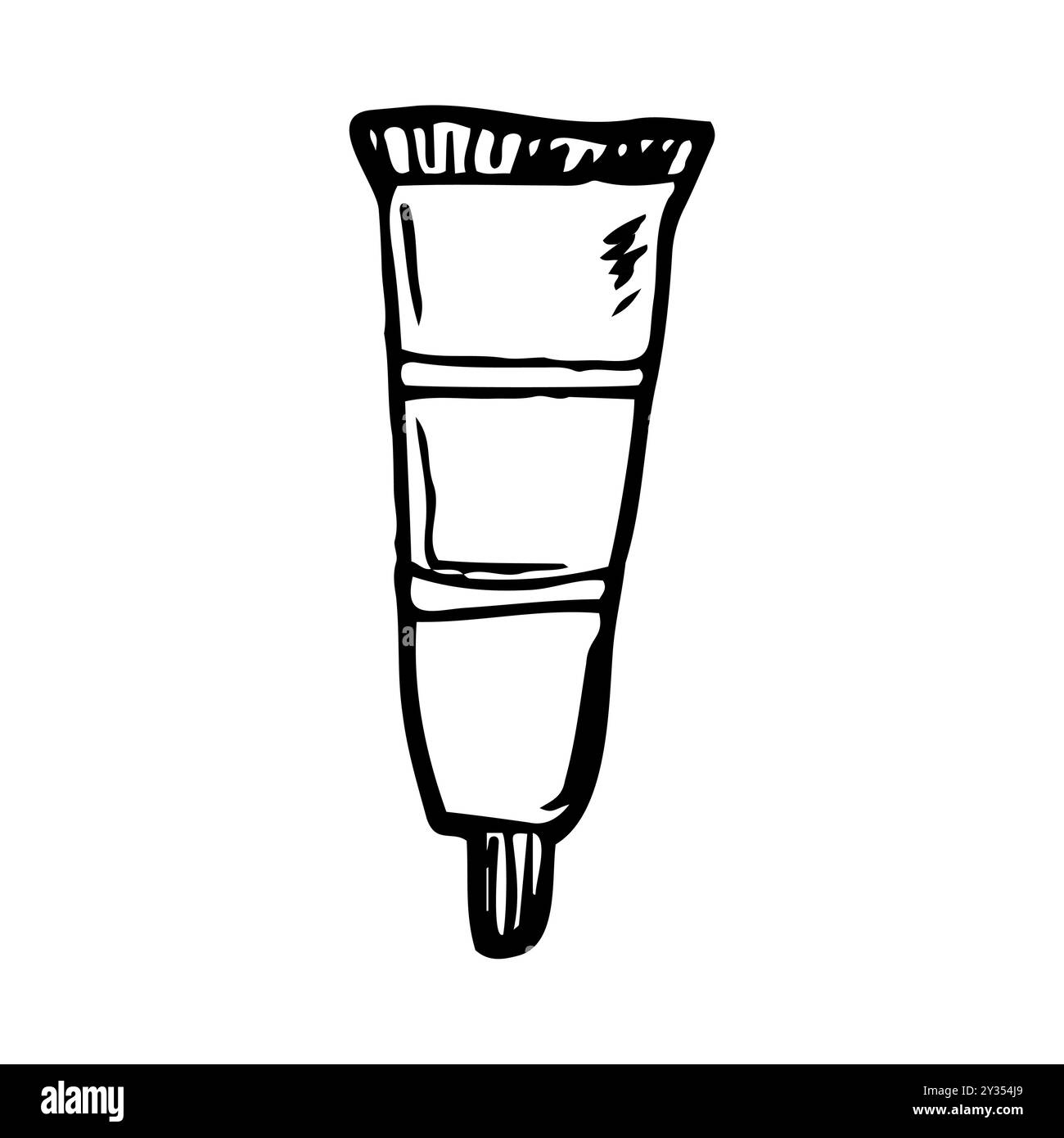 Cute Doodle on the theme of the office. An empty paint tube Stock ...
