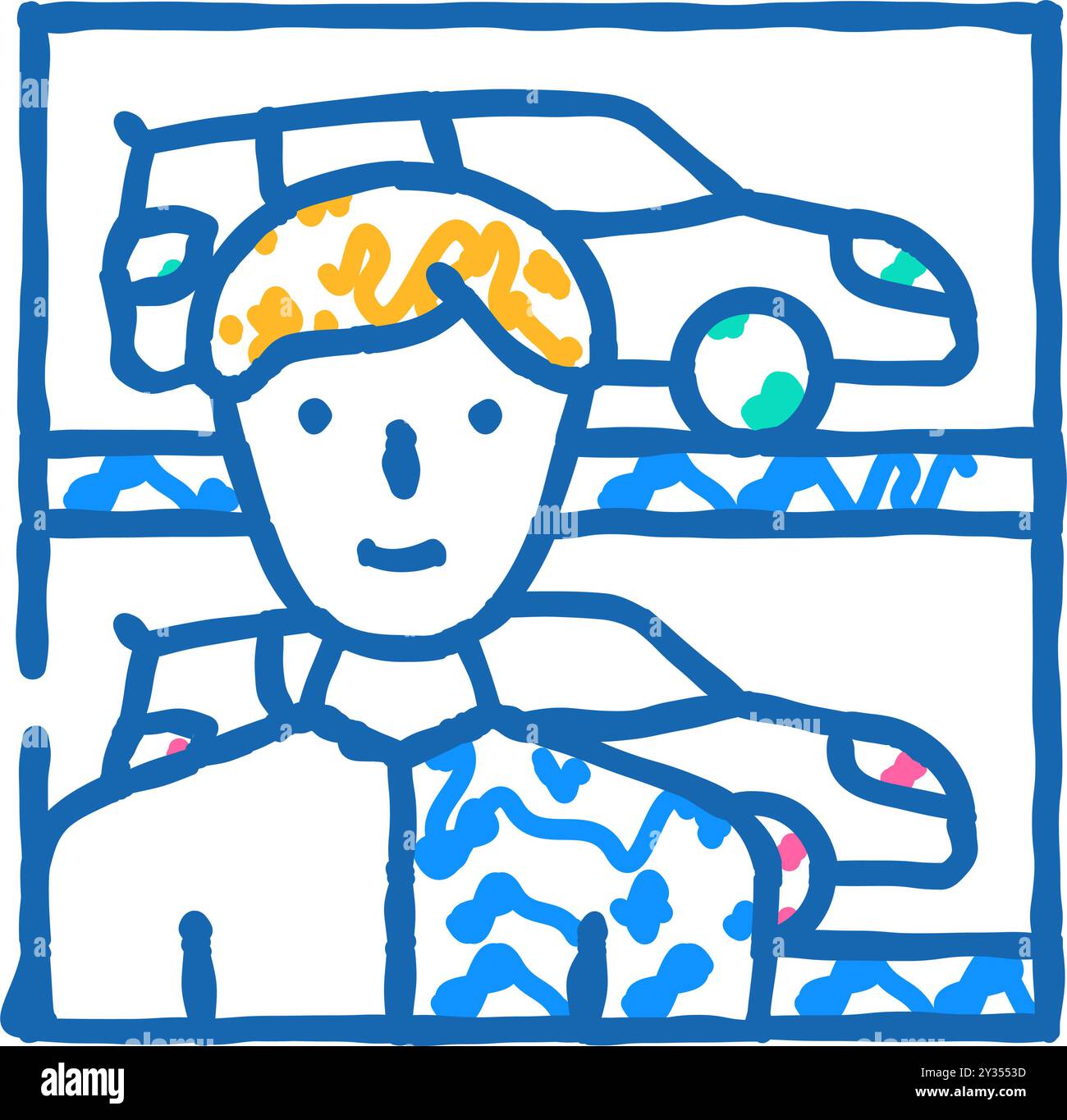 automobile car seller icon doodle illustration Stock Vector Image & Art ...