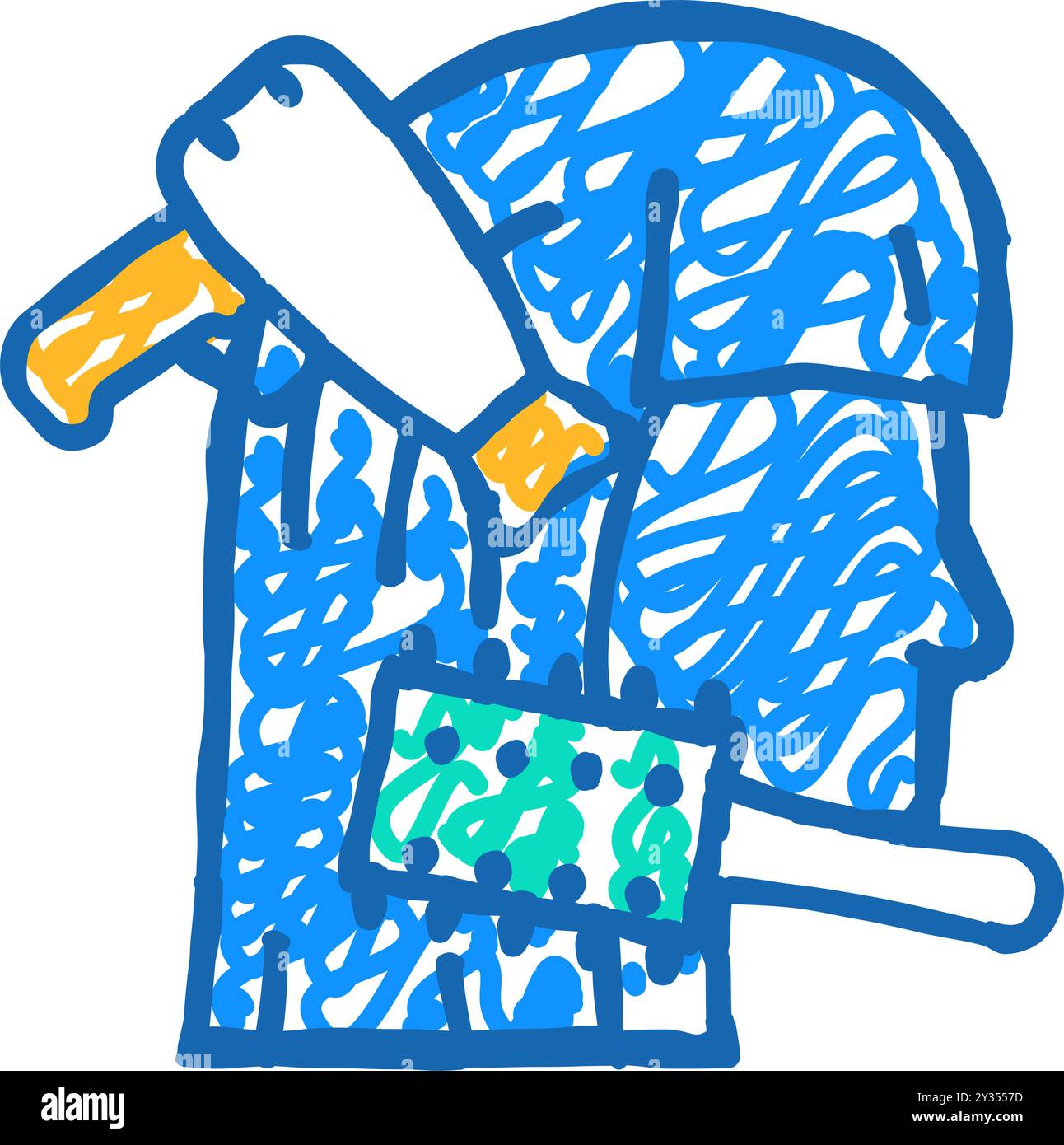 brushing hair icon doodle illustration Stock Vector Image & Art - Alamy