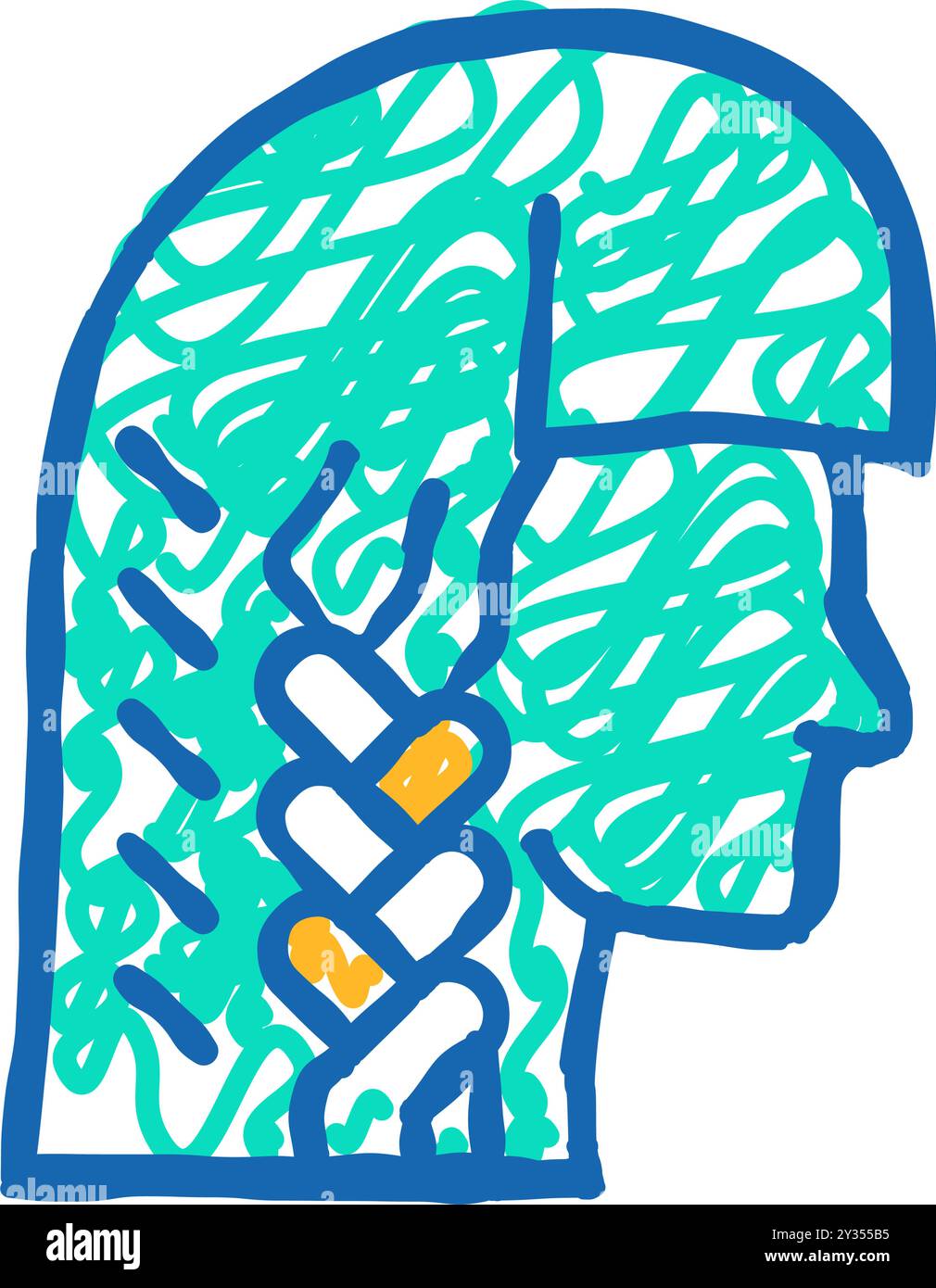 braiding hair icon doodle illustration Stock Vector Image & Art - Alamy