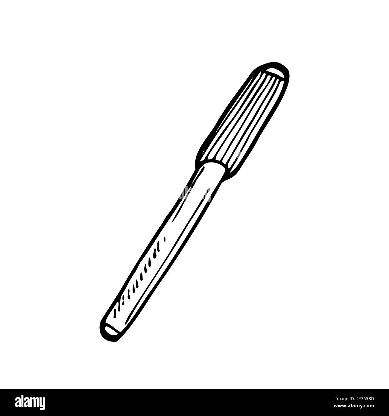 art materials, line drawing set of pens and pencils Stock Vector Image ...