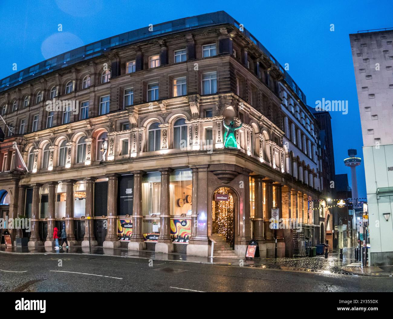 Colourful street scene image of the Hard Days Night Hotel in the area ...