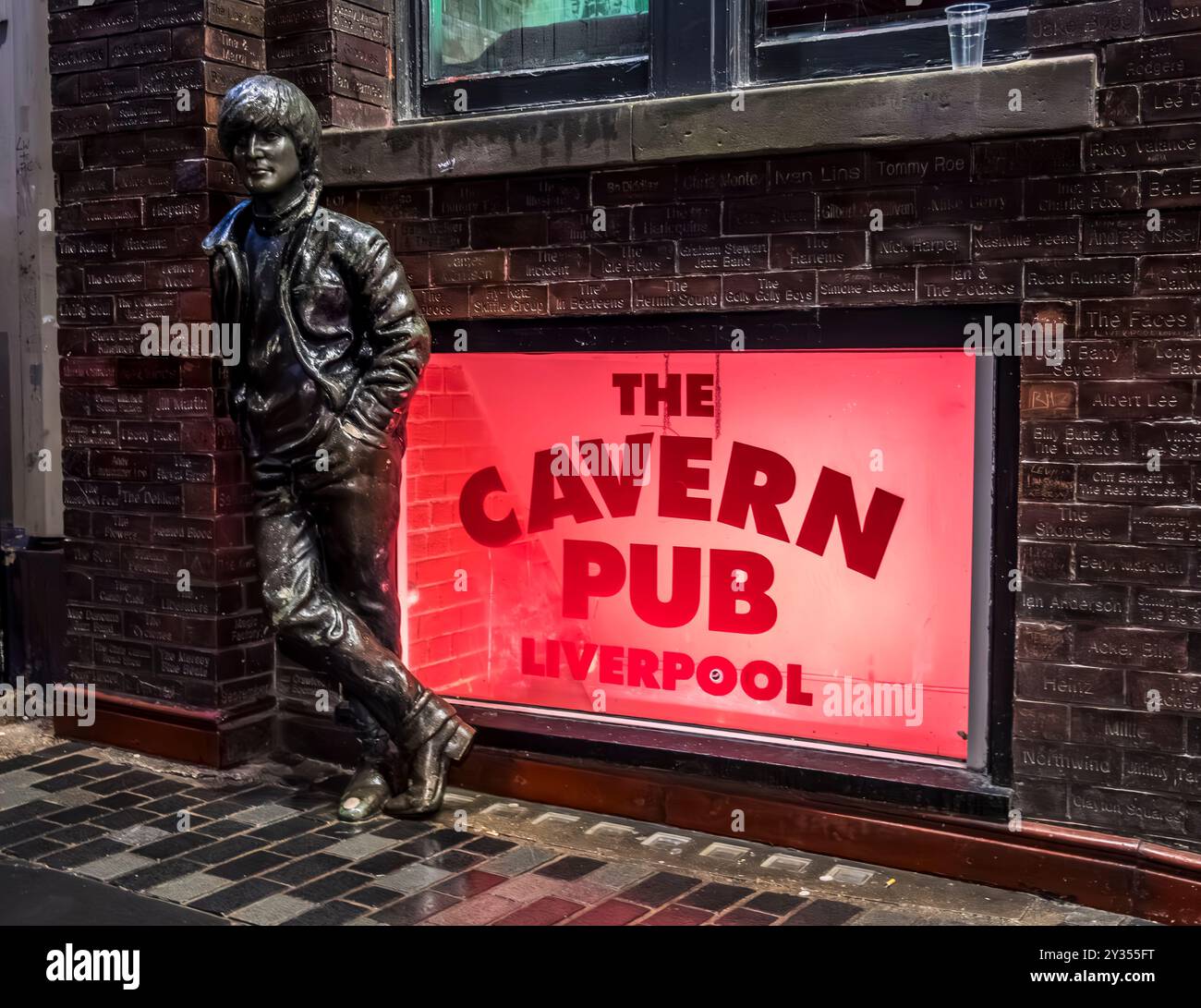 Statue of musician song writer John Lennon at the entrance to Liverpool ...