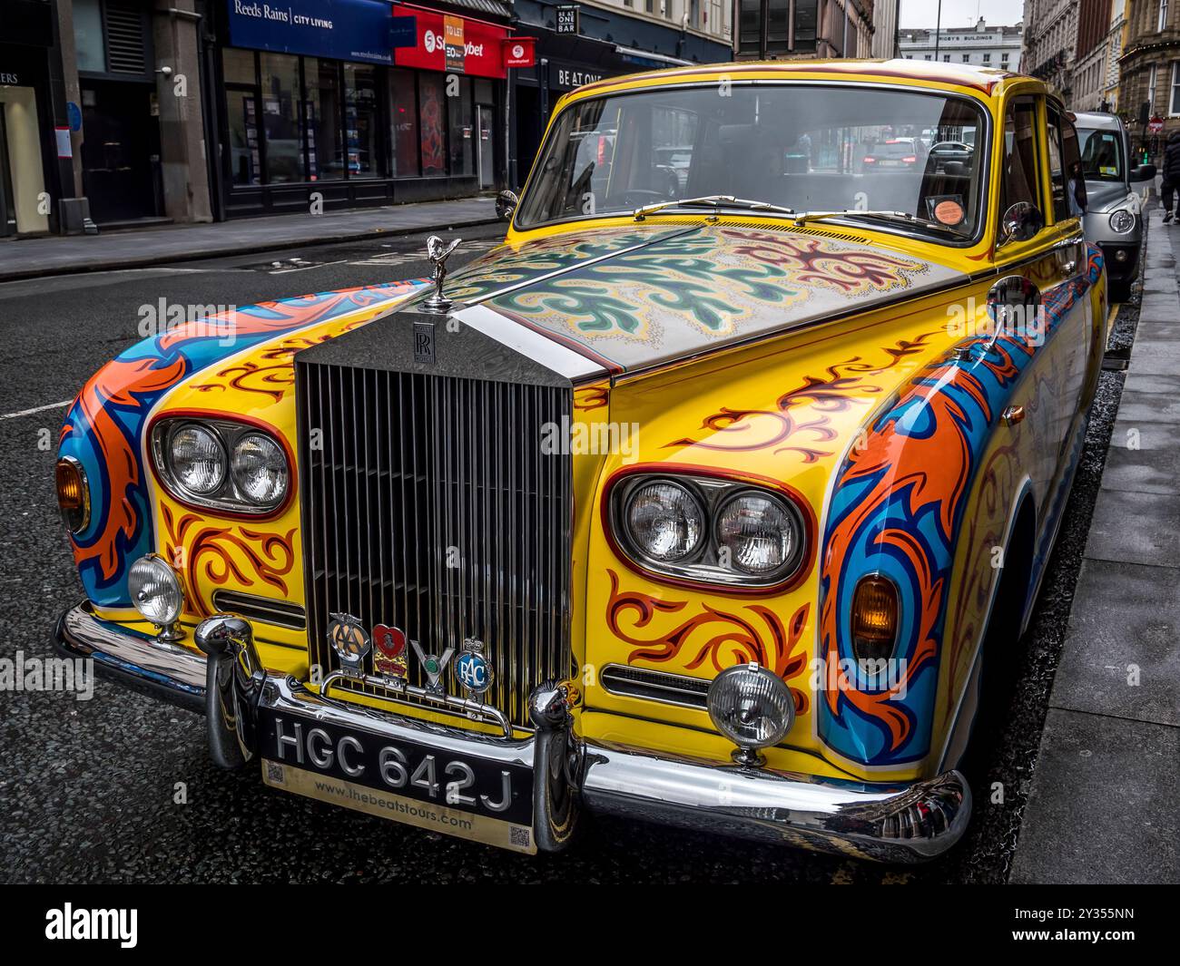 This colourful street scene of a Phantom Rolls Royce on John Street is ...