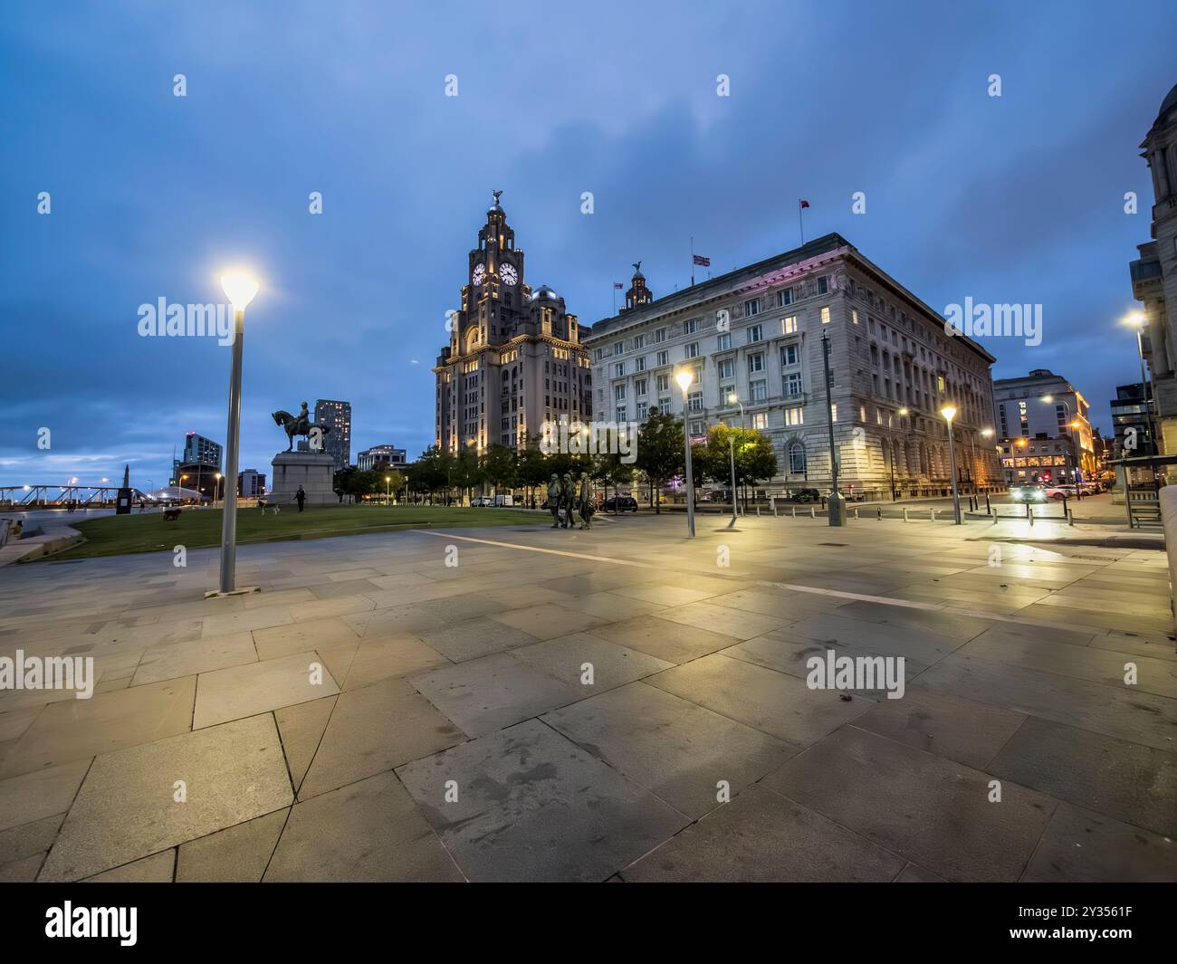 This image from Pier Head is of the buildings known as the Three Graces ...