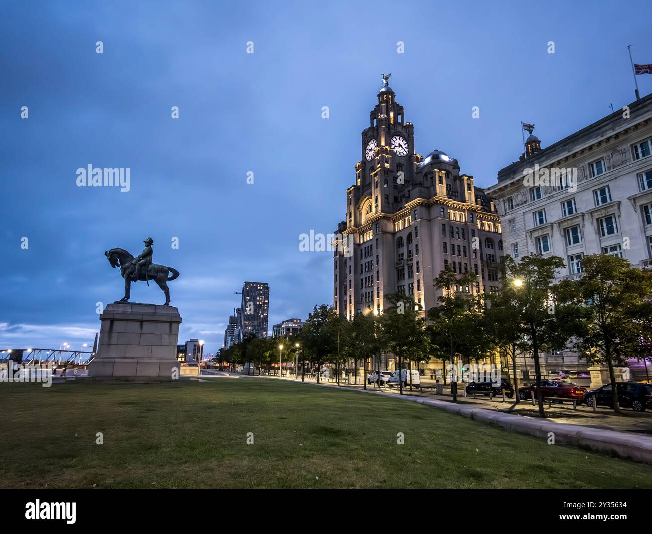 This image from Pier Head is of the buildings known as the Three Graces ...