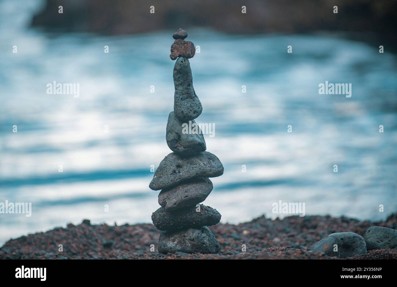 Pyramid of sea pebbles on beach. Life balance and harmony concept ...