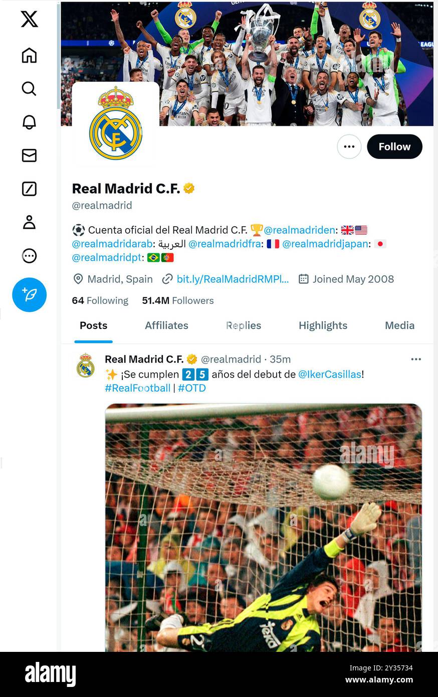 Real madrid twitter hi-res stock photography and images - Alamy