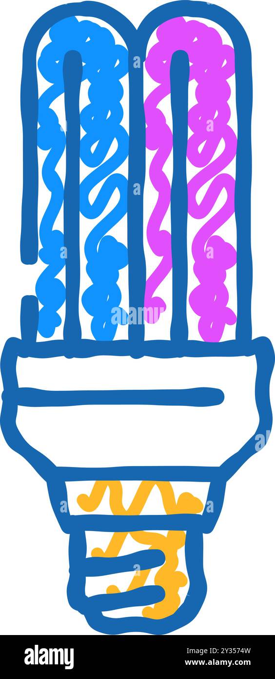 energy save light bulb icon doodle illustration Stock Vector Image ...