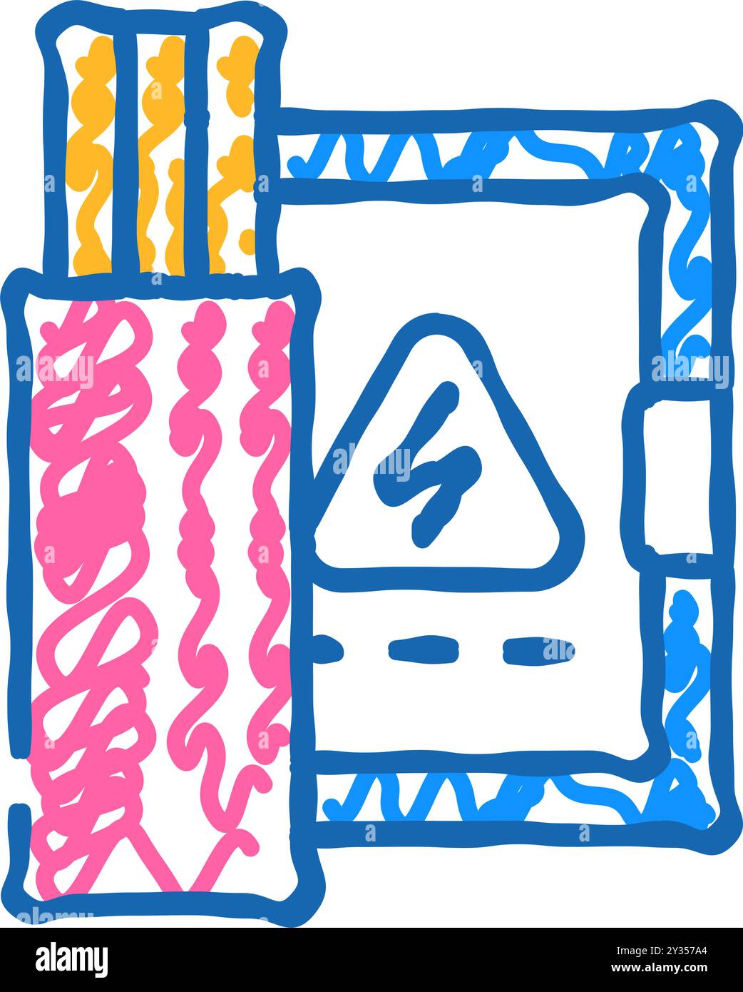 cables for electric panels icon doodle illustration Stock Vector Image ...