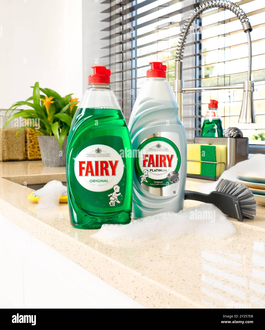 Fairy Liquid Washing Up Liquid In A Kitchen Environment Stock Photo Alamy