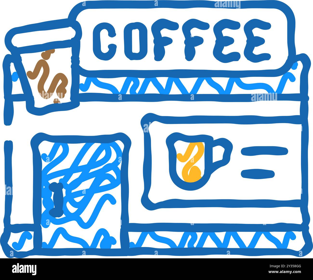 coffee shop icon doodle illustration Stock Vector Image & Art - Alamy