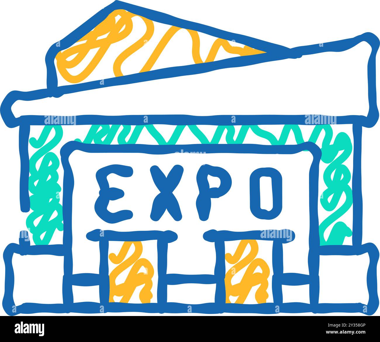 expo center icon doodle illustration Stock Vector Image & Art - Alamy