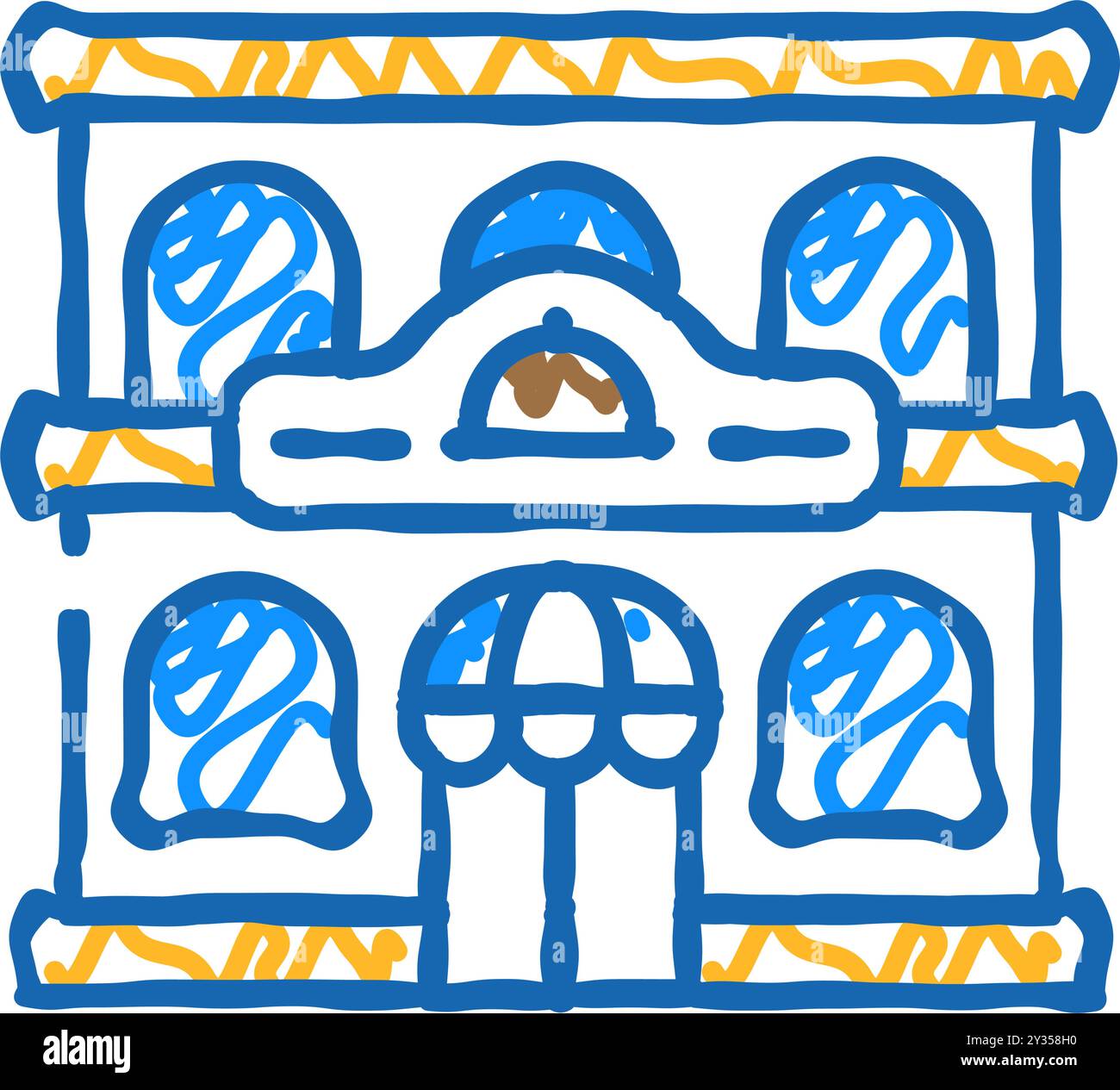 restaurant building icon doodle illustration Stock Vector Image & Art ...