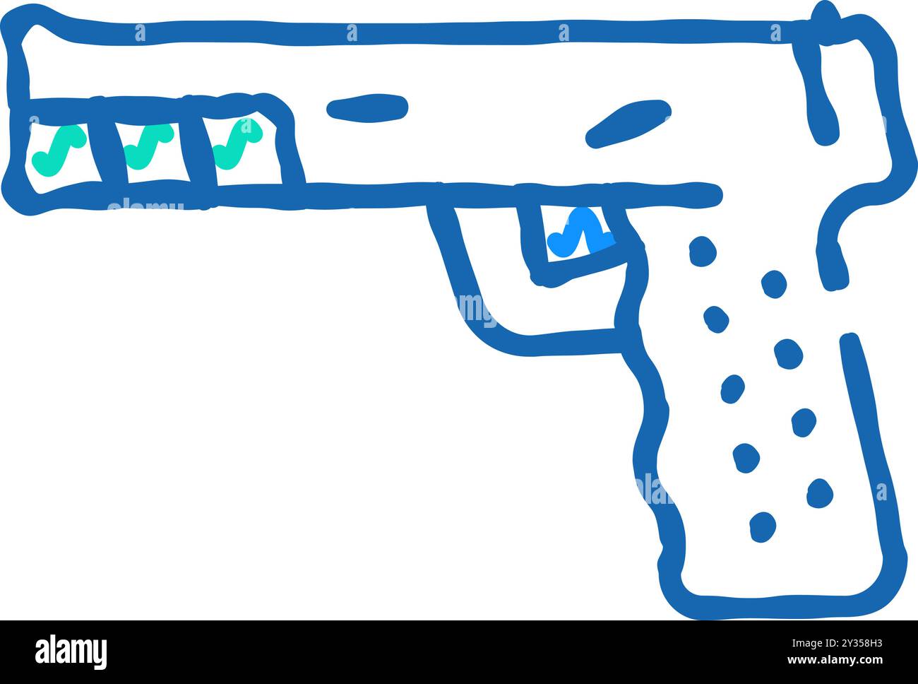 Pistol gun icon doodle hi-res stock photography and images - Alamy
