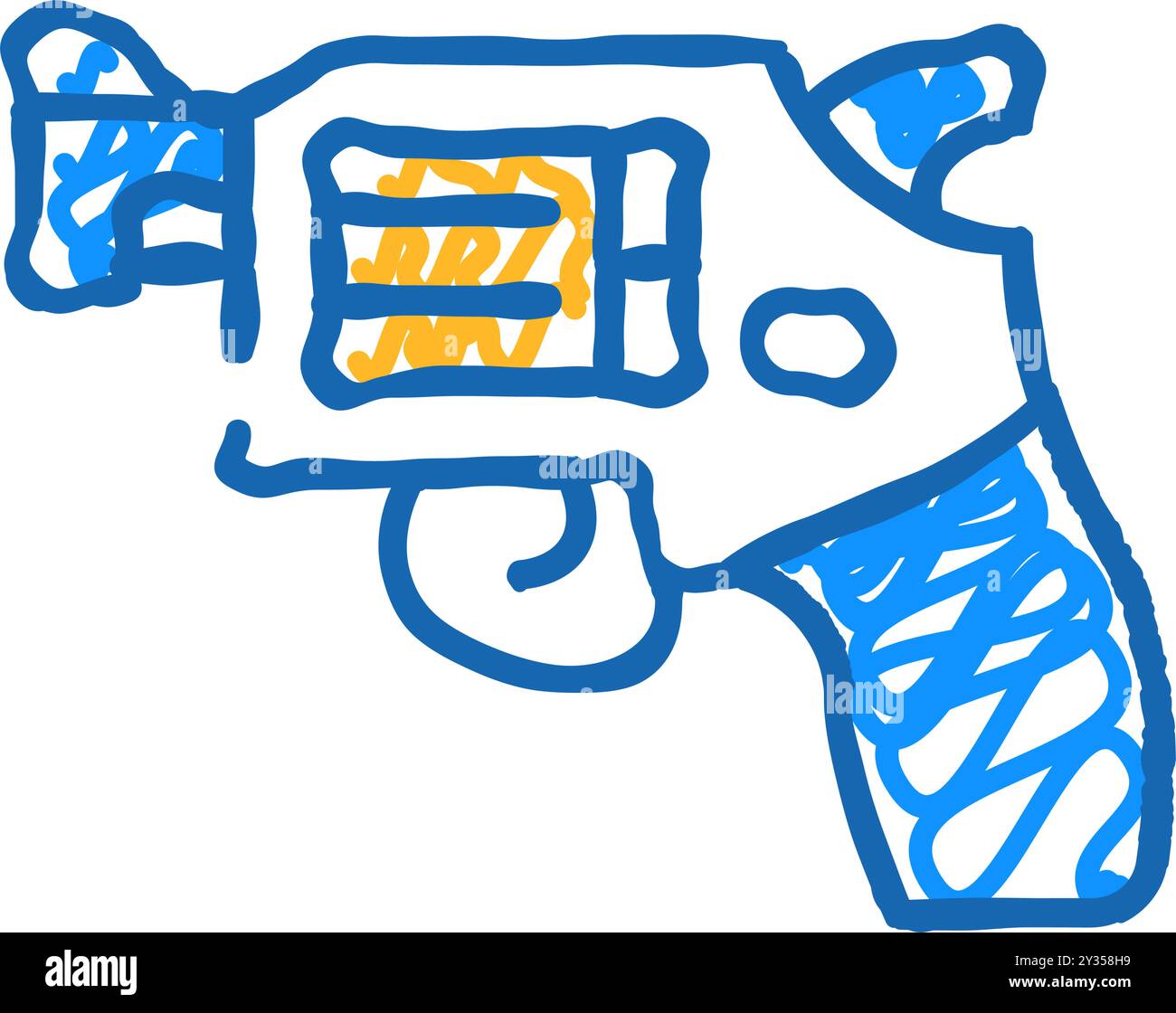 revolver gun icon doodle illustration Stock Vector Image & Art - Alamy