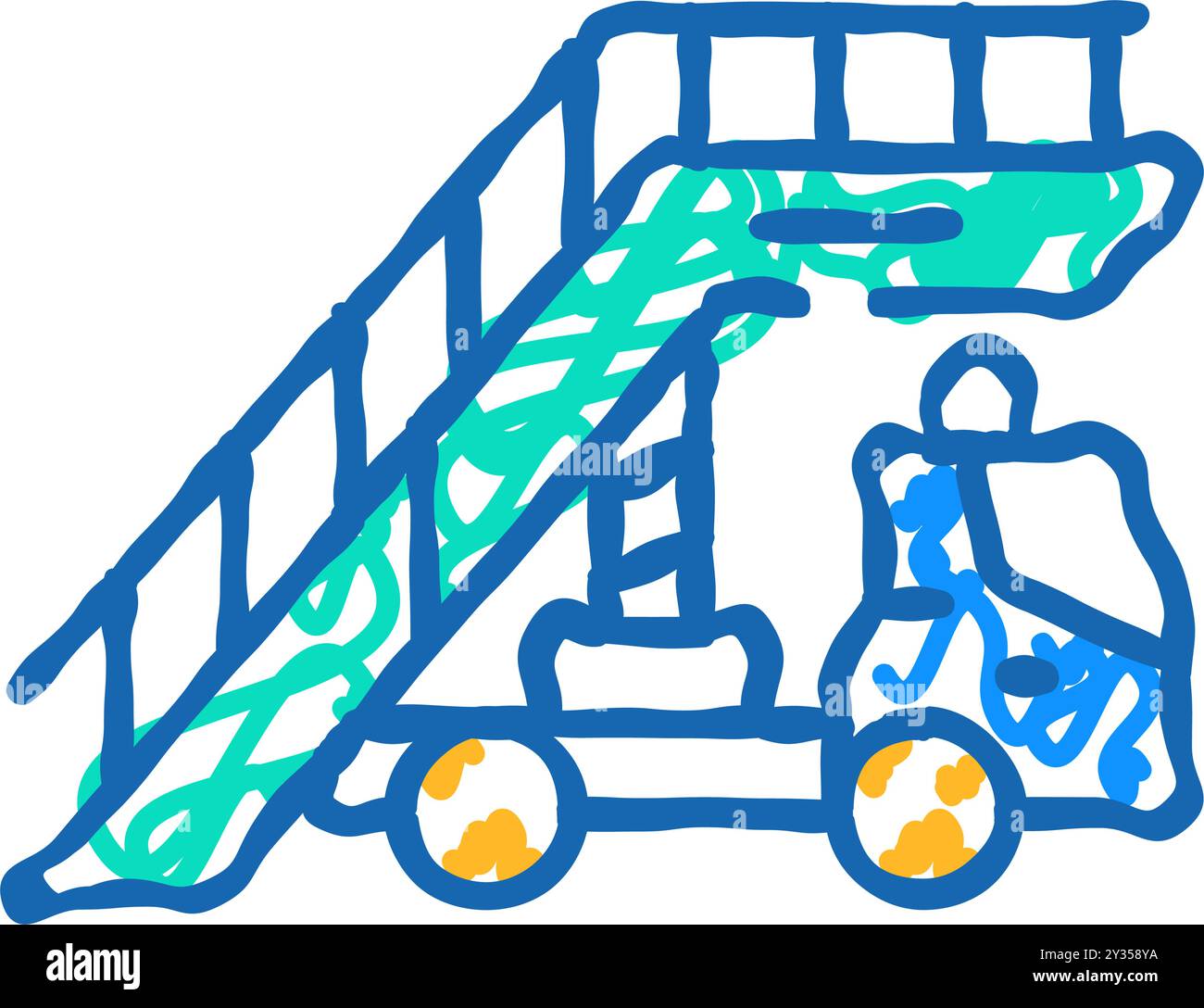 ladder airport equipment icon doodle illustration Stock Vector Image ...