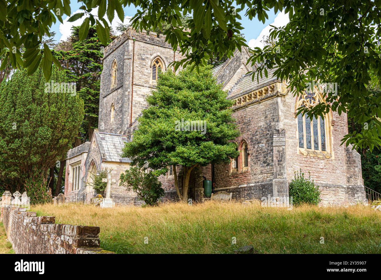 The Victorian church of St Mary (built 1854) on Brownsea Island in ...
