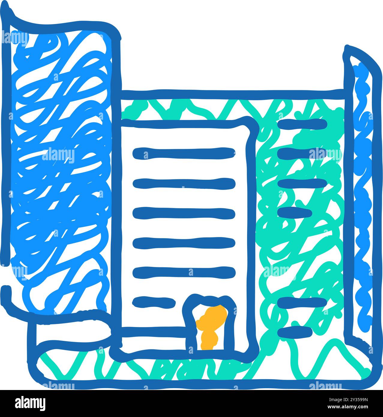 blueprint architect paperwork icon doodle illustration Stock Vector ...