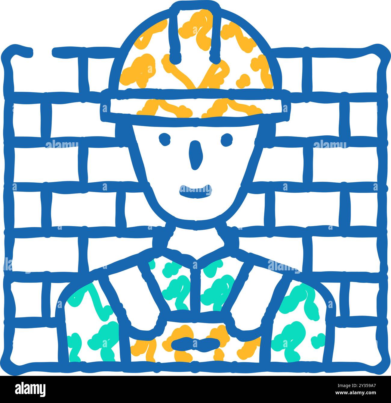 worker builder icon doodle illustration Stock Vector Image & Art - Alamy