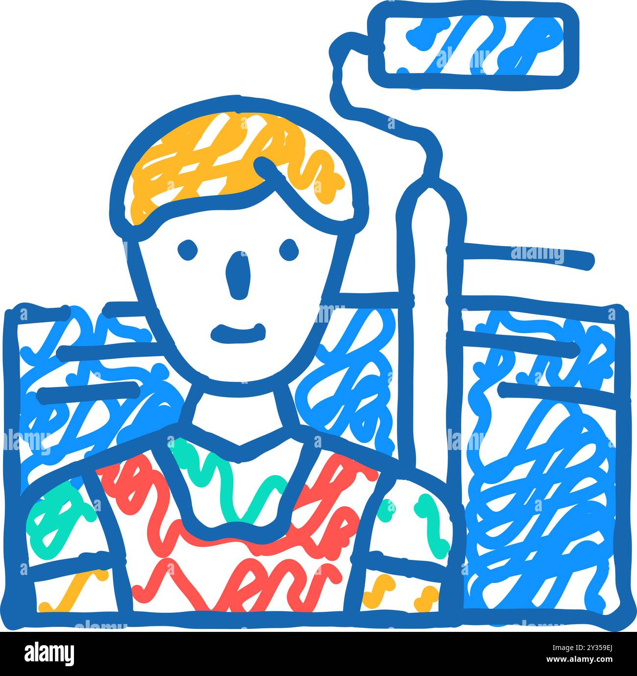 painter man icon doodle illustration Stock Vector Image & Art - Alamy