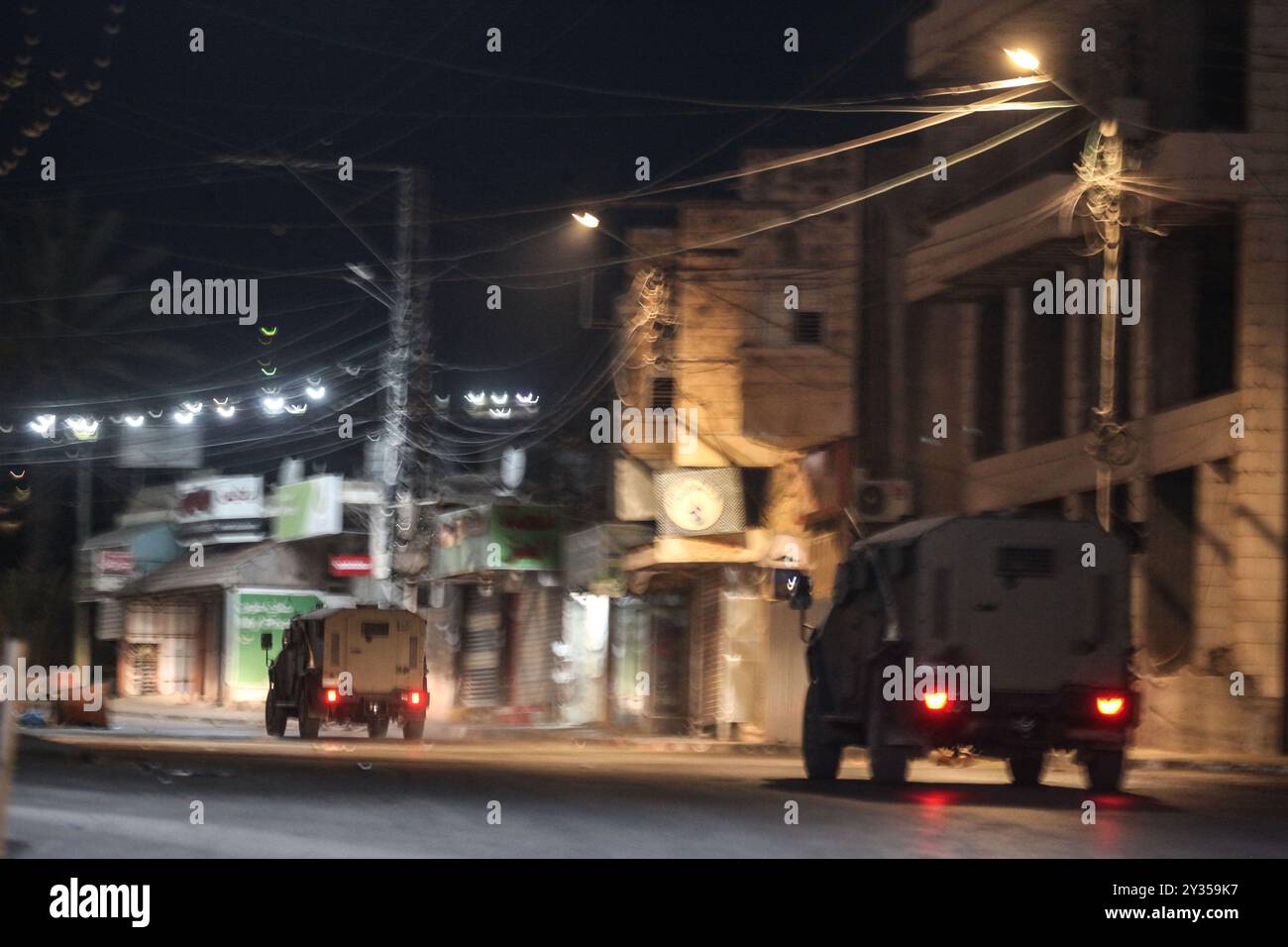 Tubas, West Bank, Palestine. 11th Sep, 2024. Israeli military vehicles ...