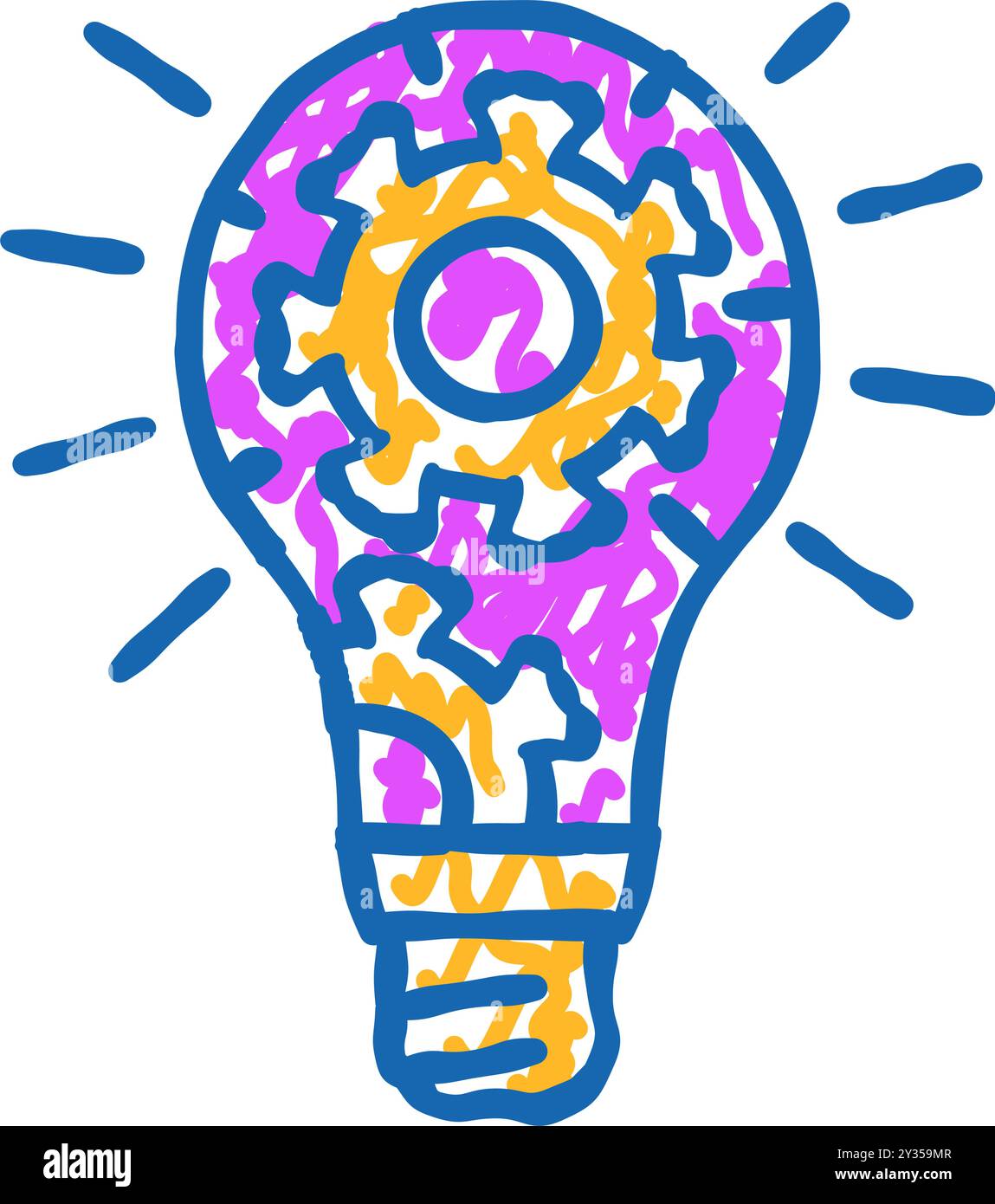 technology light bulb icon doodle illustration Stock Vector Image & Art ...