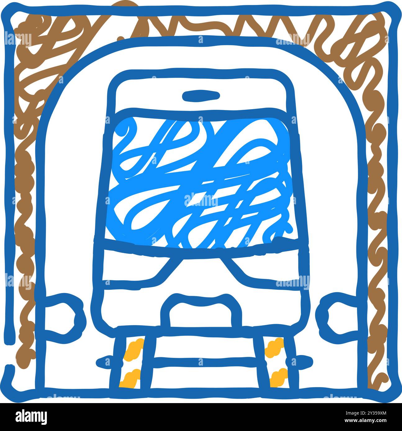 underground metro transport icon doodle illustration Stock Vector Image ...