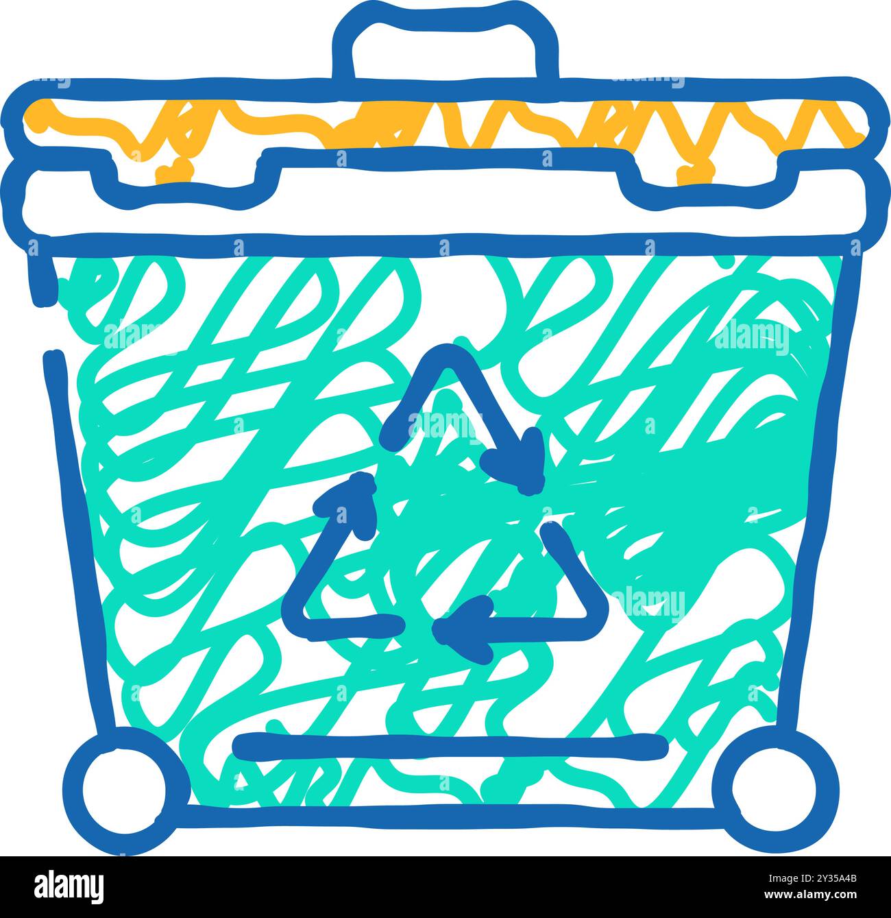 container for recycling waste icon doodle illustration Stock Vector ...