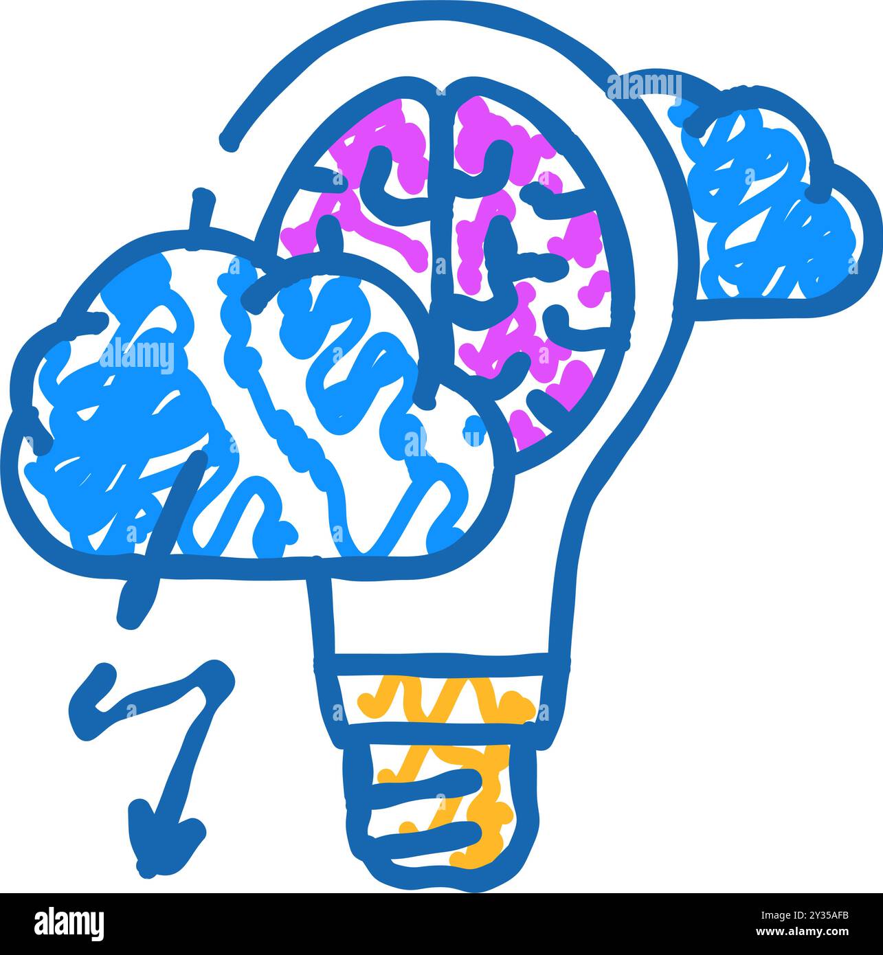 brainstorm light bulb icon doodle illustration Stock Vector Image & Art ...