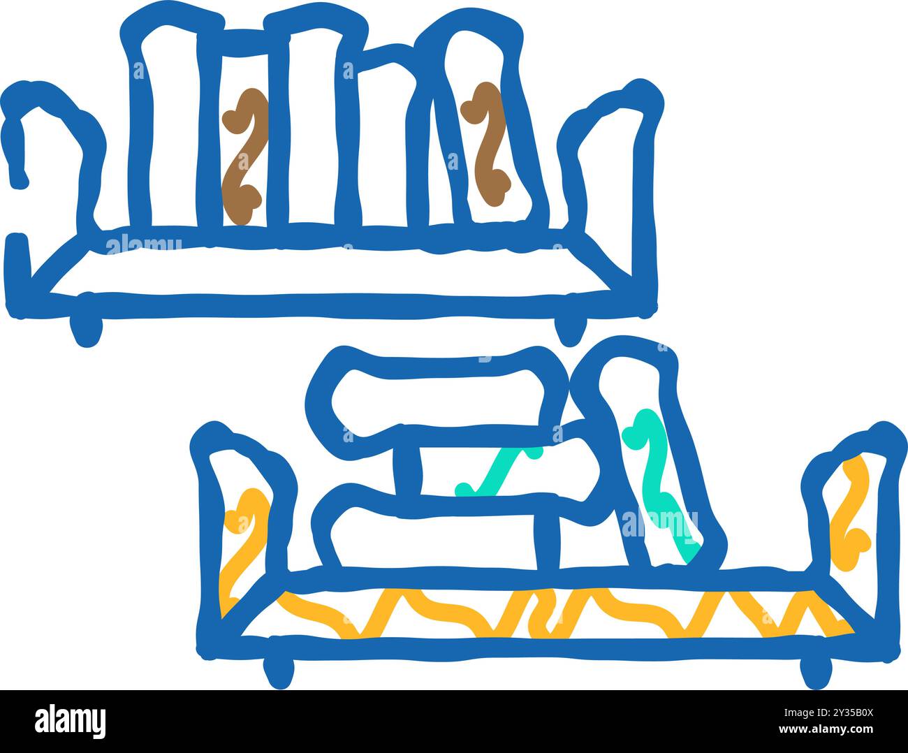 bookshelf furniture icon doodle illustration Stock Vector Image & Art ...