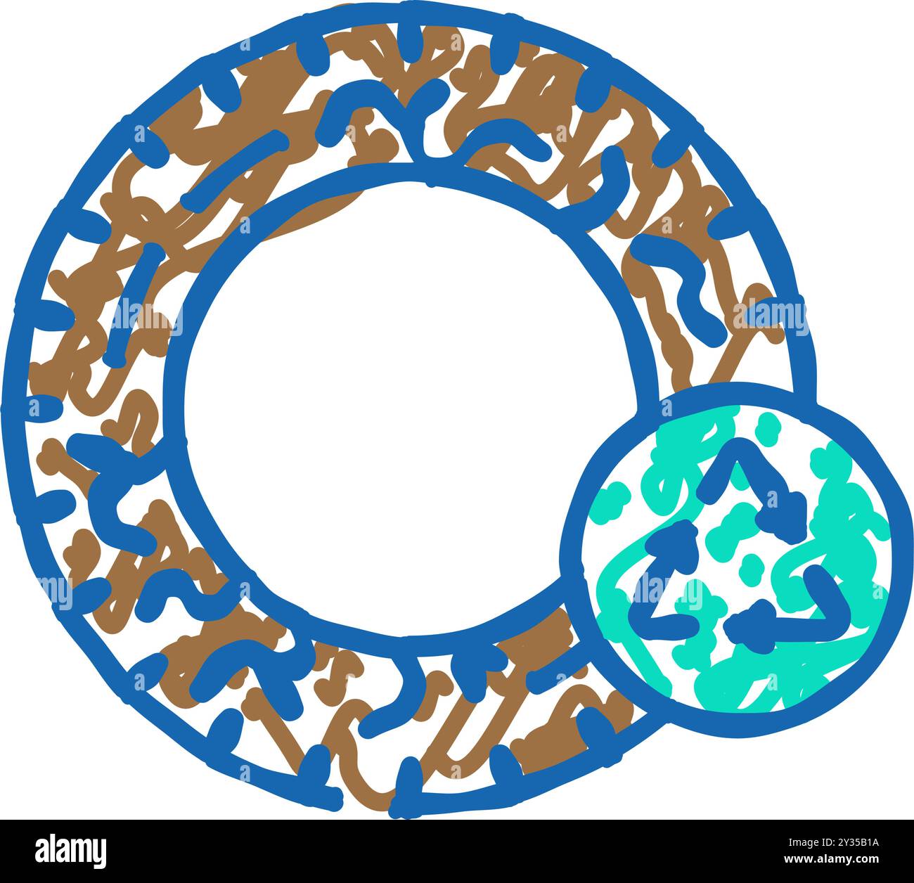 car tires recycling waste icon doodle illustration Stock Vector Image ...