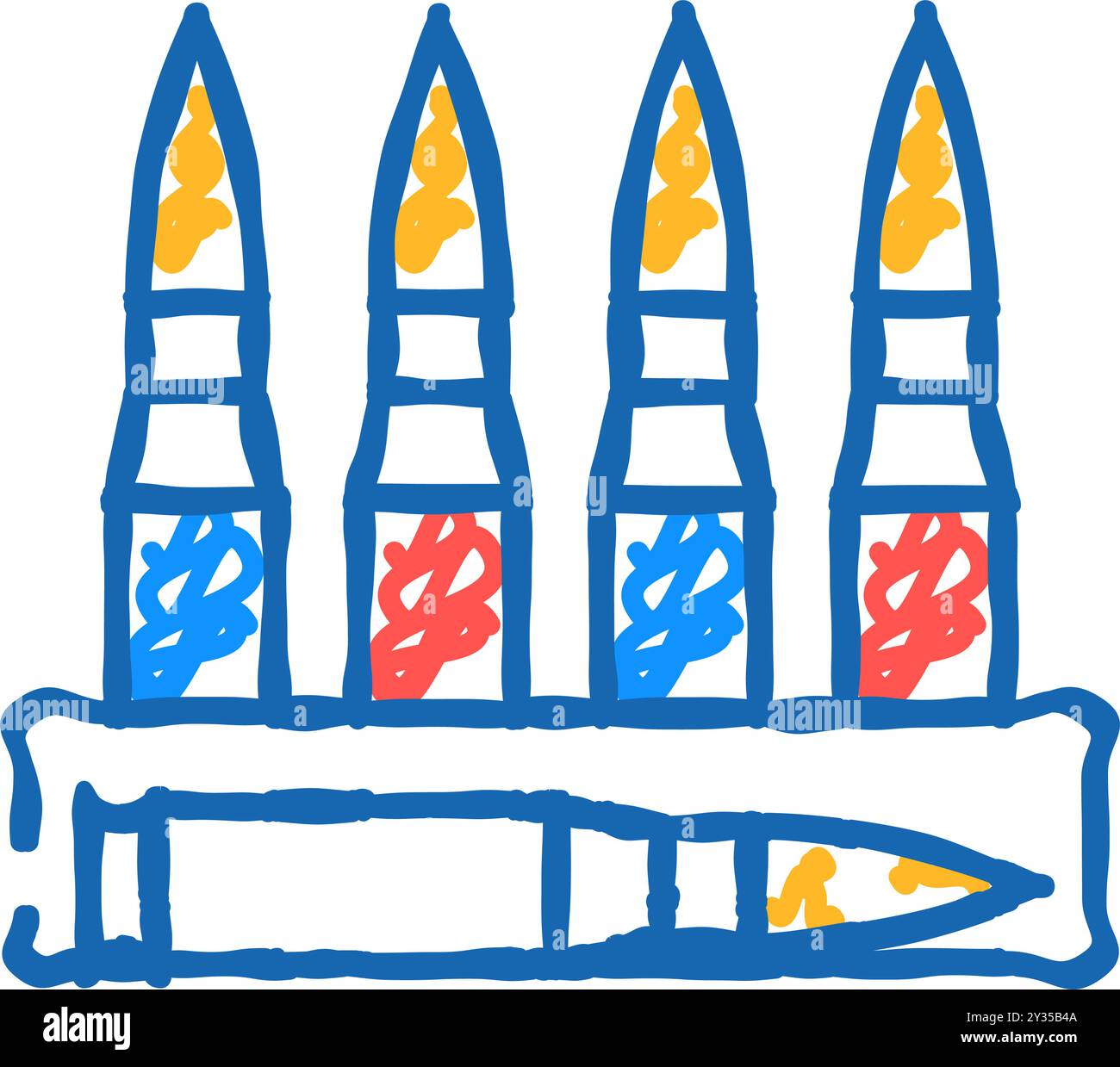 bullet for gun icon doodle illustration Stock Vector Image & Art - Alamy