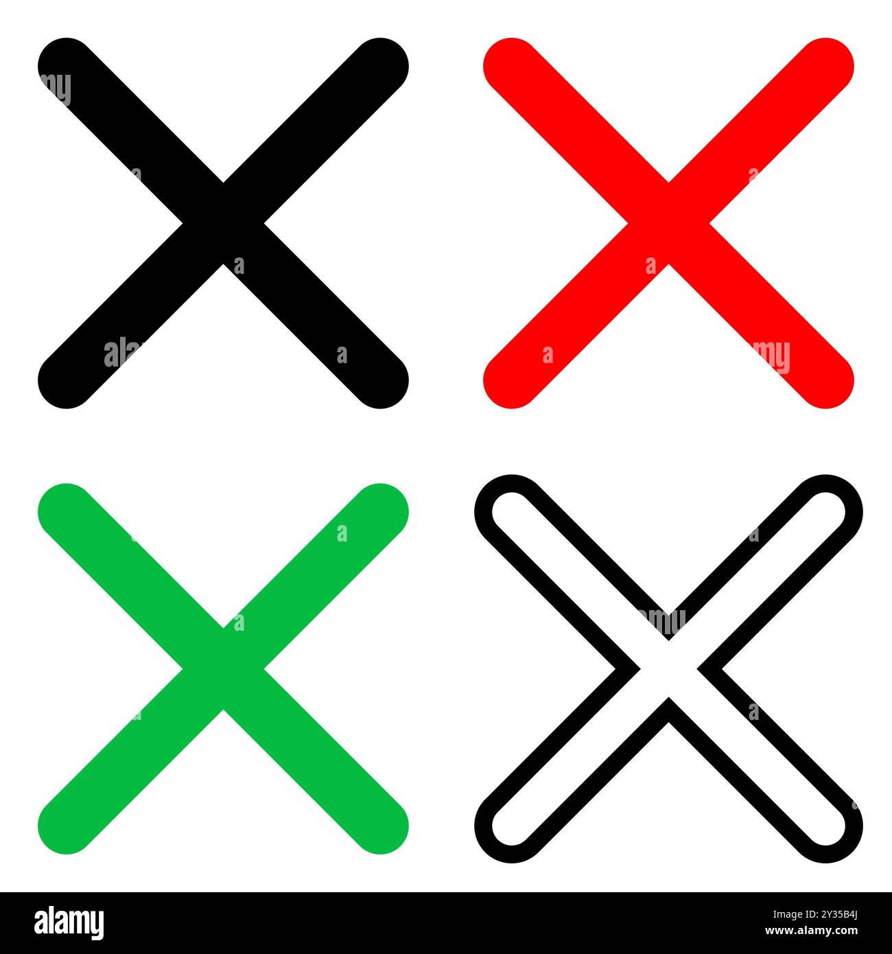 Delete icon, no sign, close symbol vector, cancel, wrong or reject ...