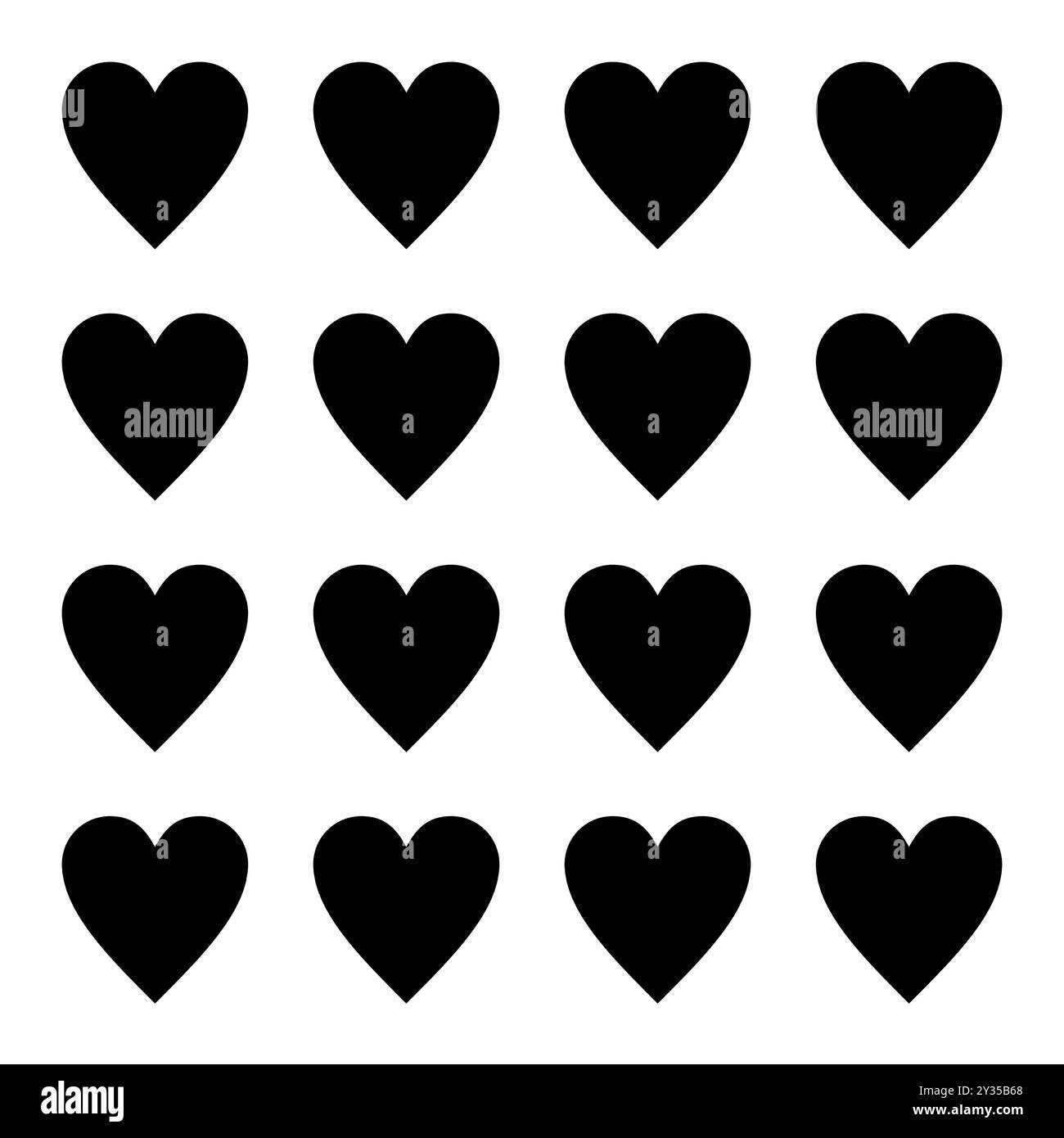 Collection of Love Heart Symbol Icons . Love Illustration Set of love ...