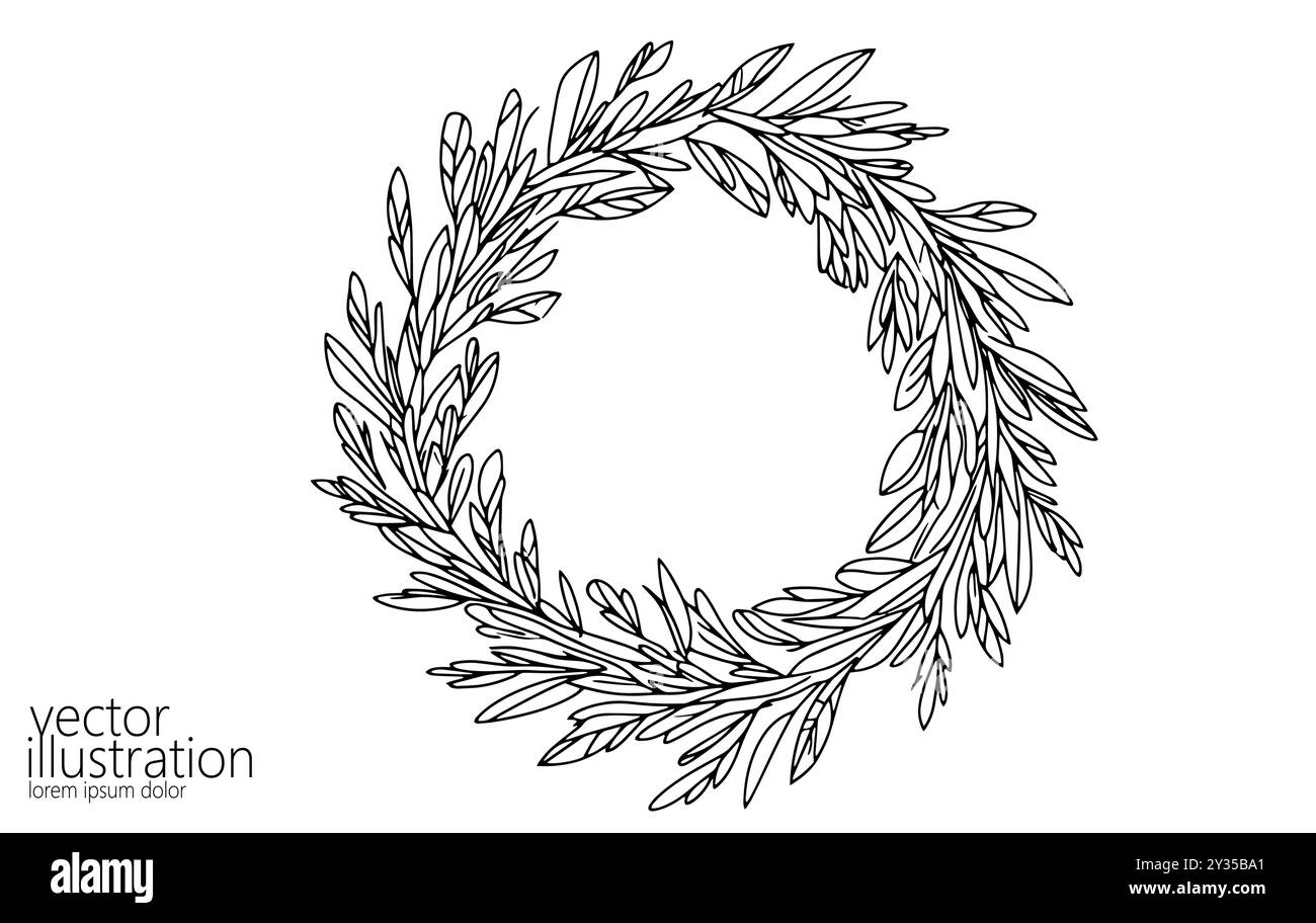 Christmas Wreath Outline Drawing