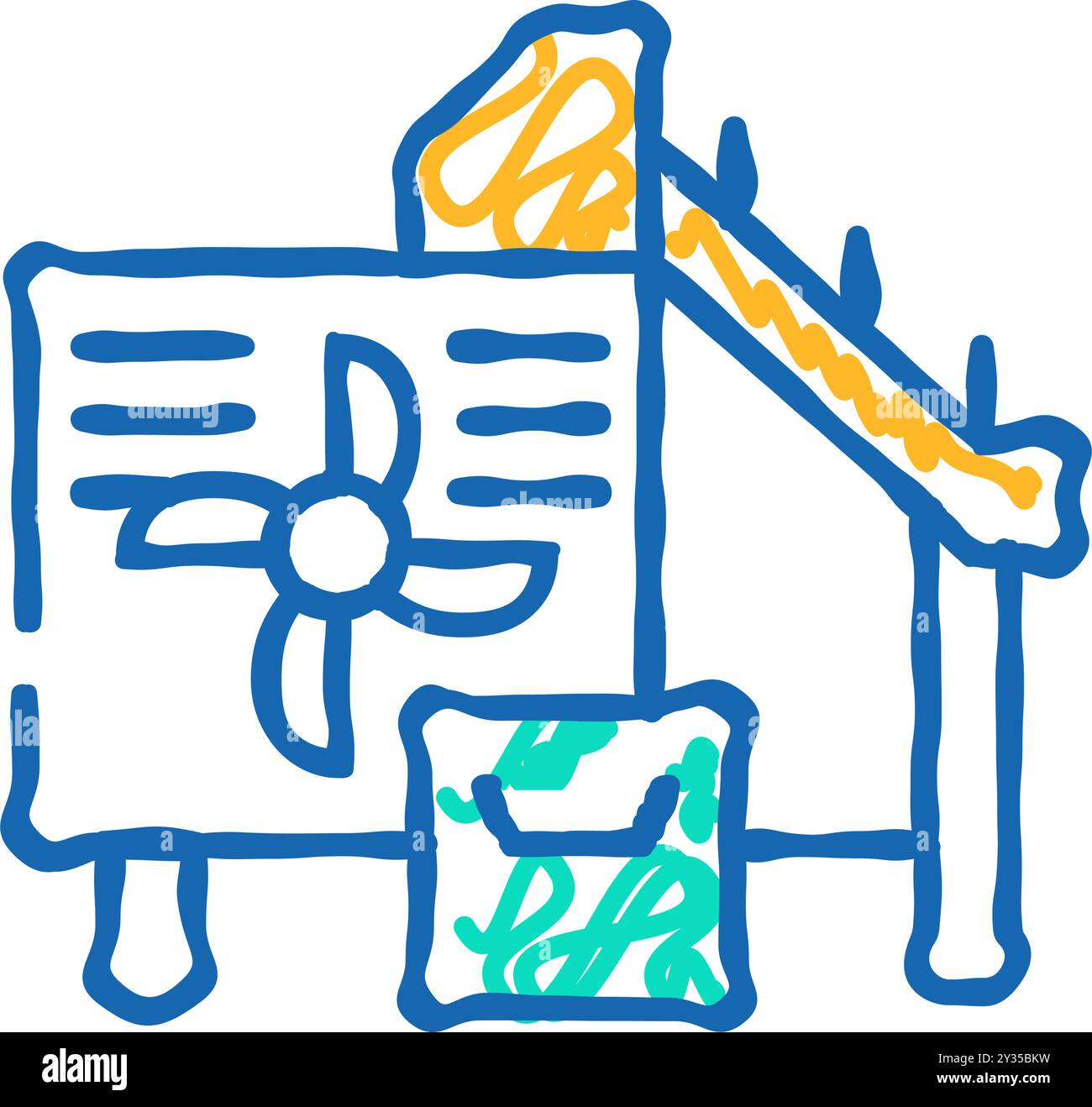 machines for grinding, bacon cutters icon doodle illustration Stock ...